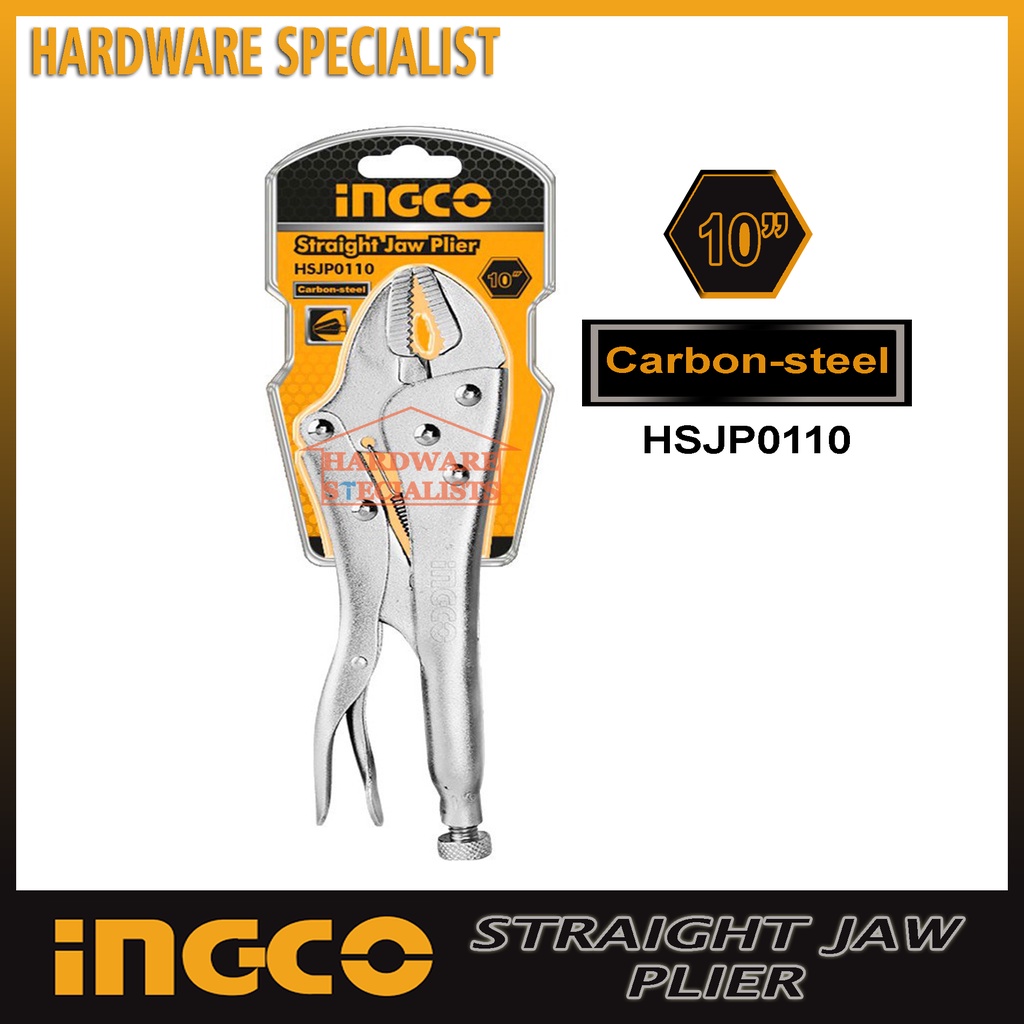 Ingco Vise Grip 10" Straight Jaw HSJP0110 or Curved Jaw HCJLW0210 ...