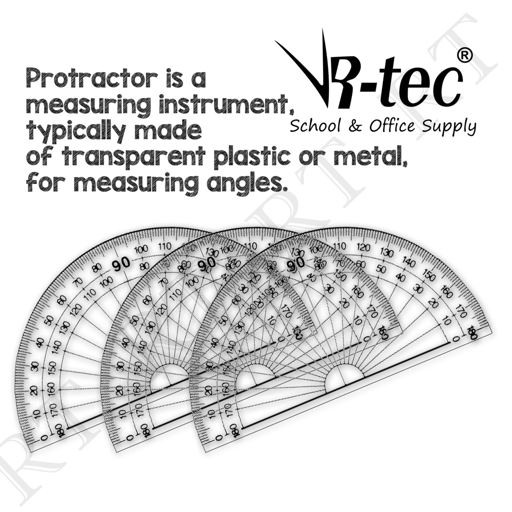 Rtec Protractor ruler 180 Degree Tools for Measuring Angles school ...