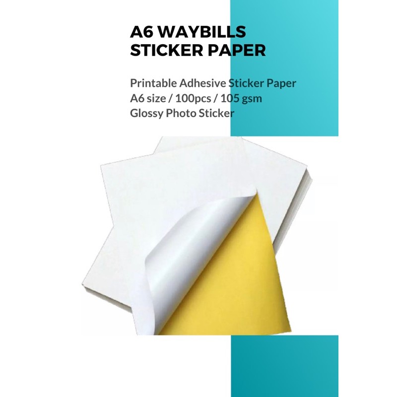 A6 WAYBILLS GLOSSY STICKER PAPER 100PCS (Shopee Air waybill) | Shopee ...