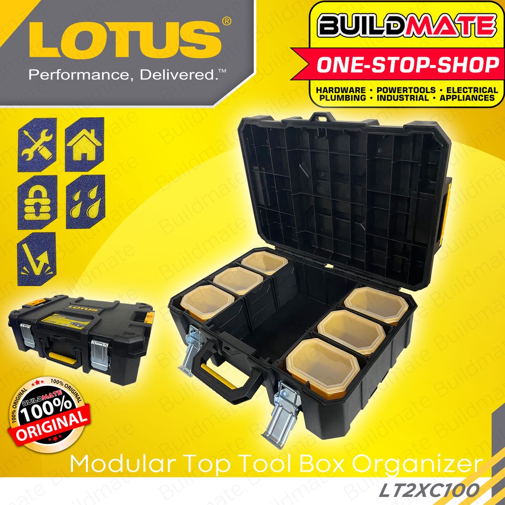 BUILDMATE Lotus X-Connect2 Modular Top Tool Box Plastic Organizer ...