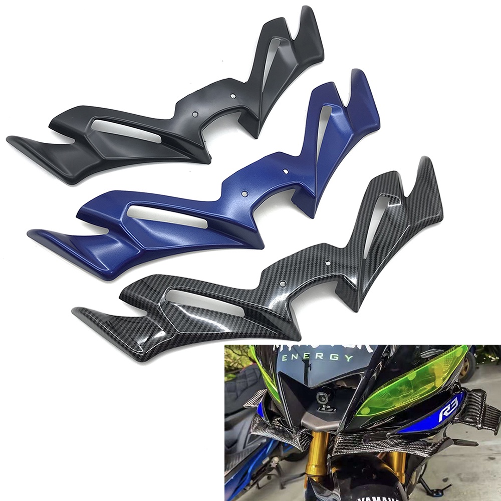 Motorcycle Fairing Aerodynamic Winglets Front Cover Carbon Fiber Style ...