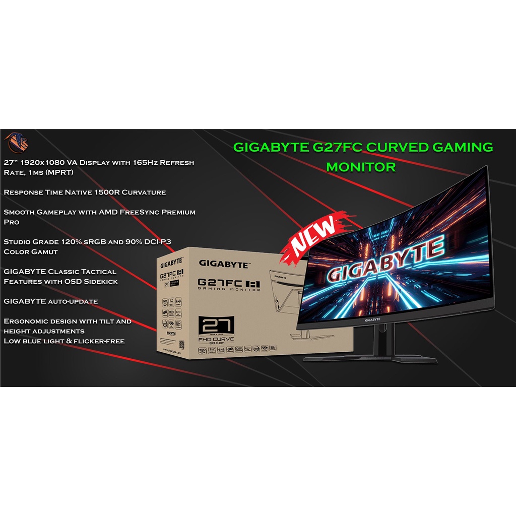 Gigabyte g27fc 27" Curve 165hz | Shopee Philippines