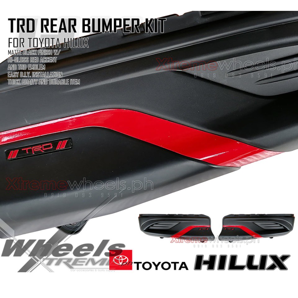 Toyota Hilux Revo / Conquest 2015-2025 Matte Black TRD Rear Bumper ...