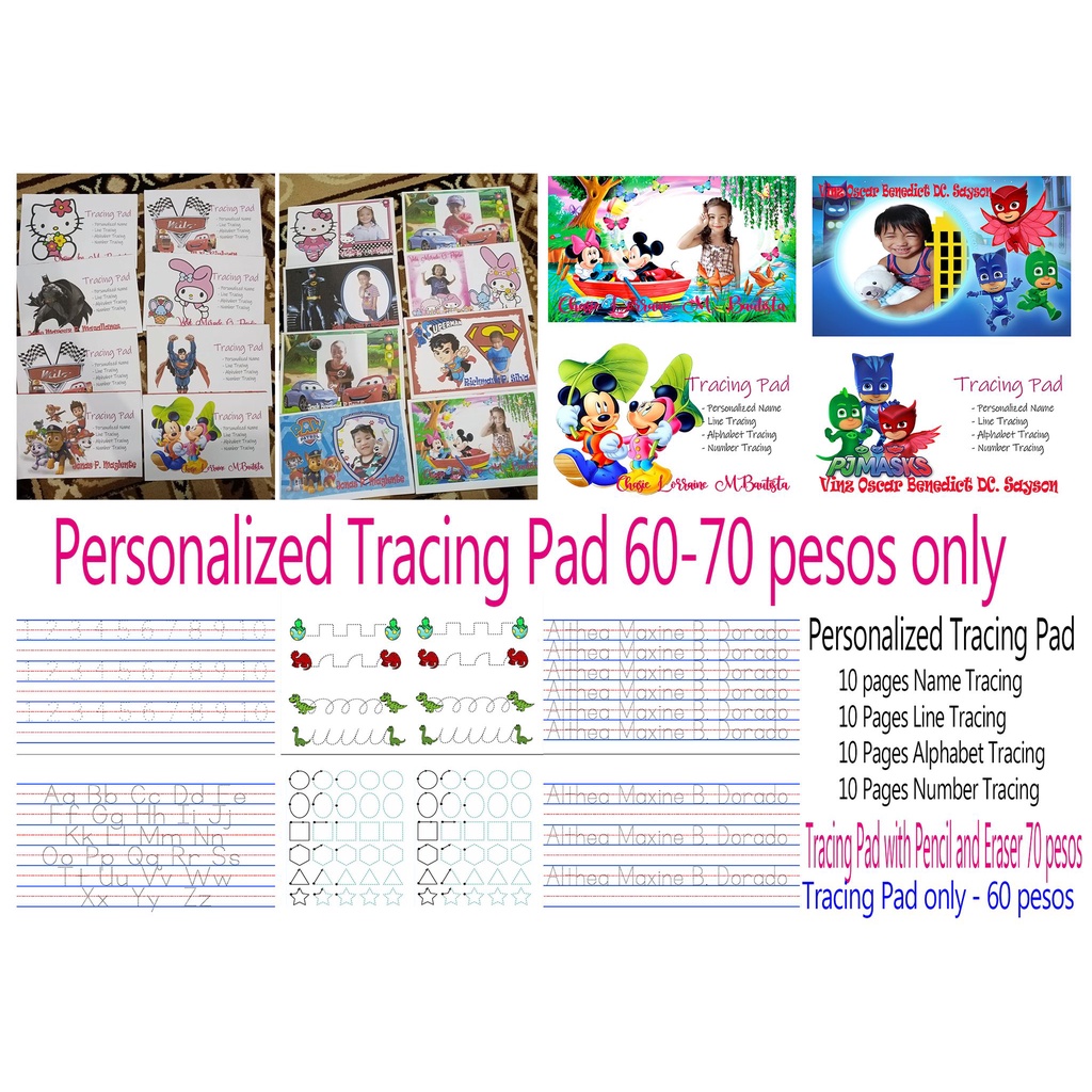 Personalized Tracing Pad for Preschool to Kinder (PAKI SEND PO ANG ...