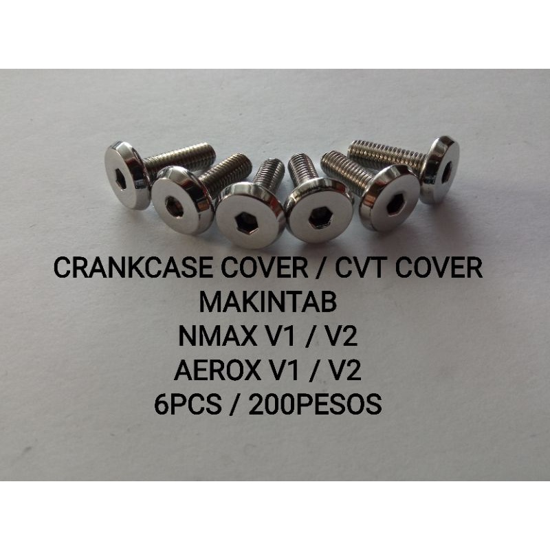 STAINLESS CRANKCASE COVER BOLTS FOR NMAX AND AEROX MAKINTAB | Shopee ...