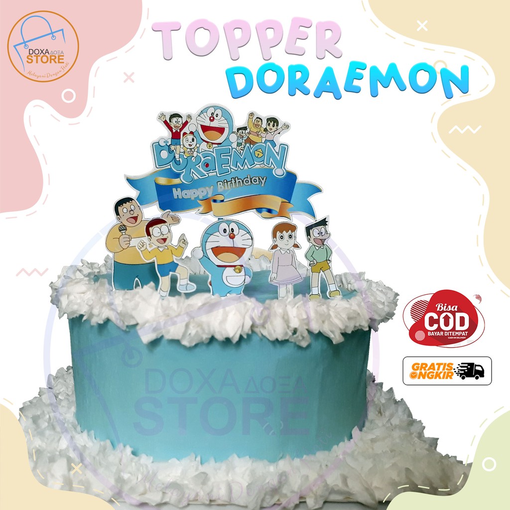 Doraemon Custom Happy Birthday Cake Topper 24 cm | Shopee Philippines