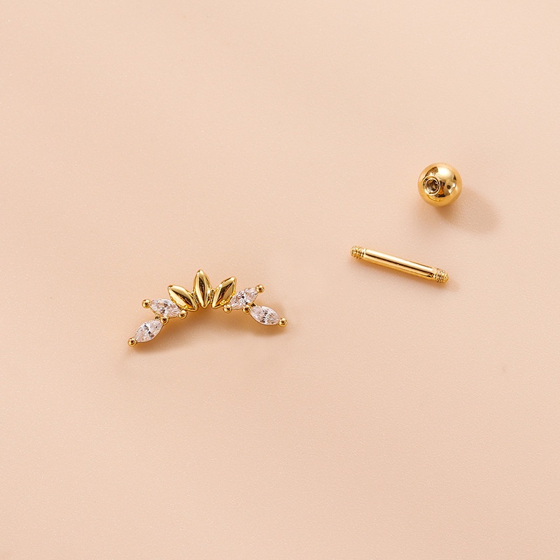 1 Piece Stainless Steel Double Screw Female Helix Earrings Stud ...