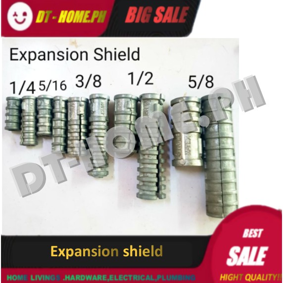 EXPANSION SHIELD /EXPANSION BOLT 1/4, 5/16, 3/8, 1/2, SHORT AND LONG ...