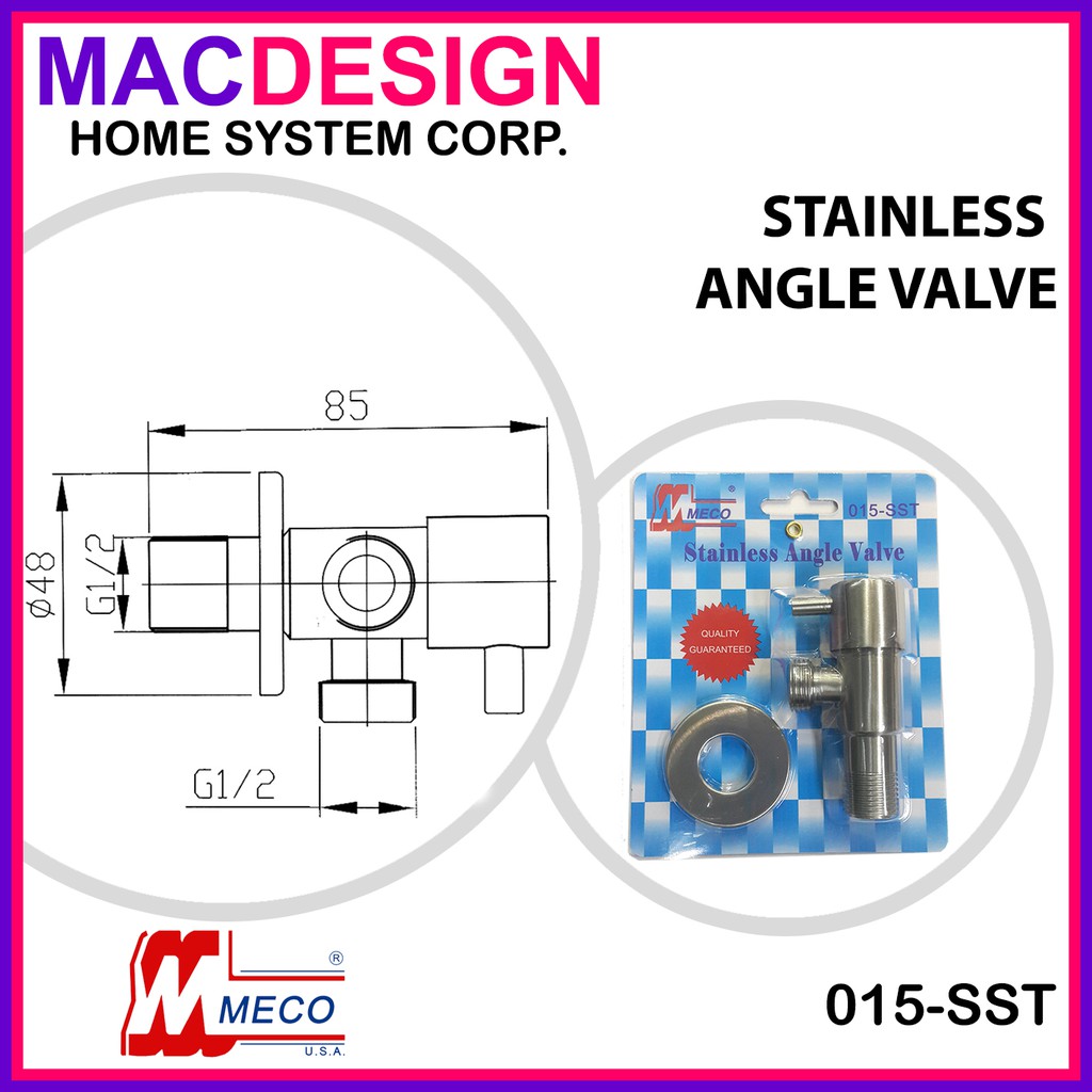 MECO 015-SST STAINLESS ANGLE VALVE | Shopee Philippines