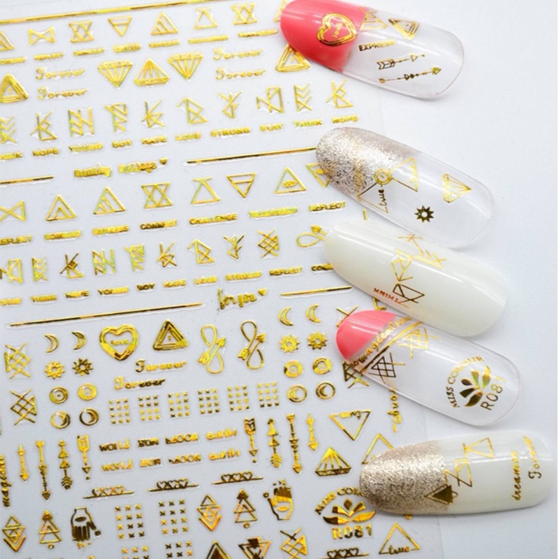 Different Design of Sheet Nail Art Abstract Image Watermark Sticker DIY ...