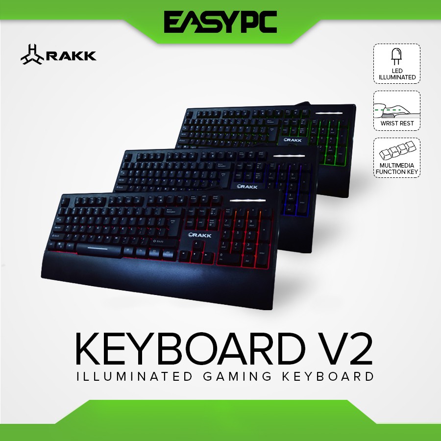 Rakk Illuminated Gaming Keyboard V2, Rakk Gears Gaming Tactile ...