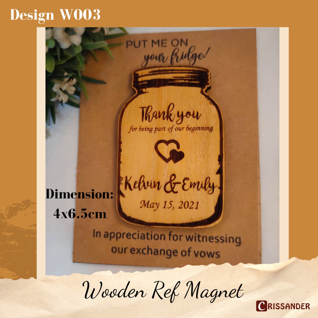 Personalized Wood Ref Magnet Wedding Souvenirs | Shopee Philippines