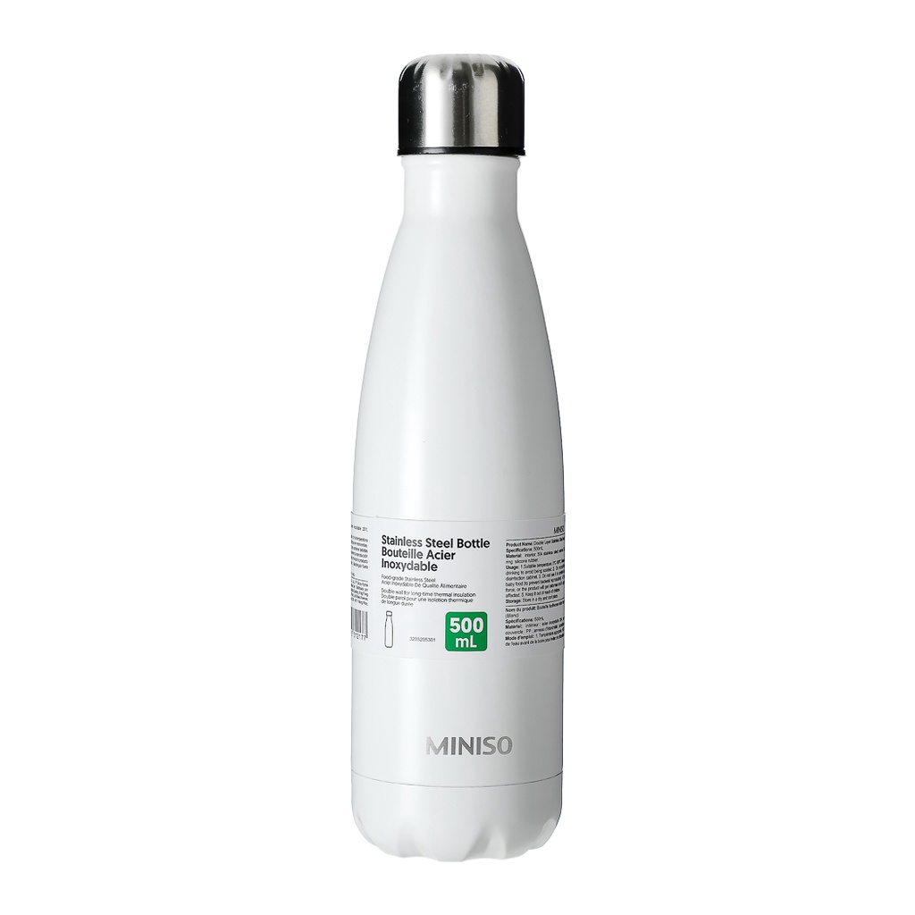 MINISO Double Layer Stainless Steel Insulated Bottle 500m | Shopee ...