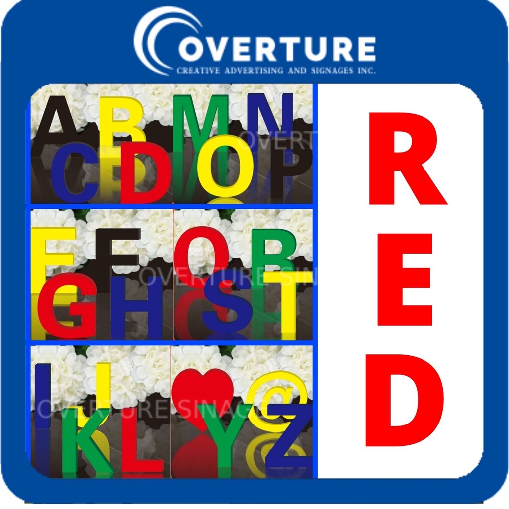 COverture Party & Home Decor RED Colored 3D Letter Standee 26 Capital ...