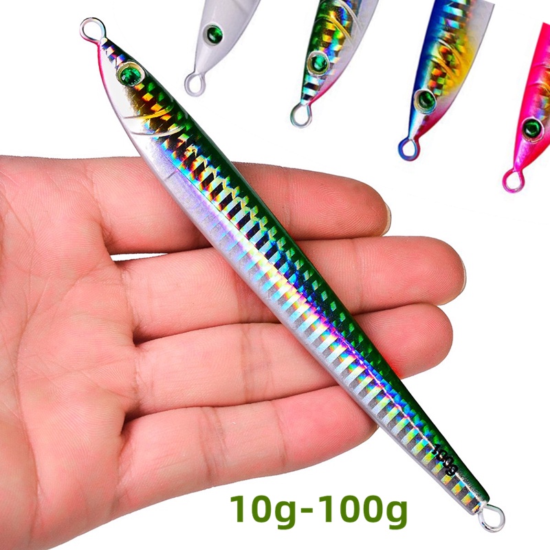 Metal Jig10g-100g Fishing Lure 3D Eyes Slow Jigging Bait | Shopee ...