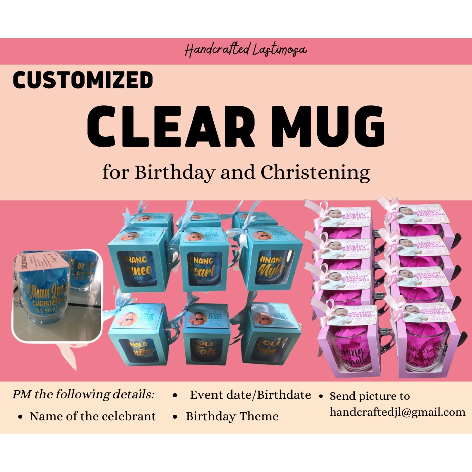 Customized Clear Mugs for giveaways | Shopee Philippines