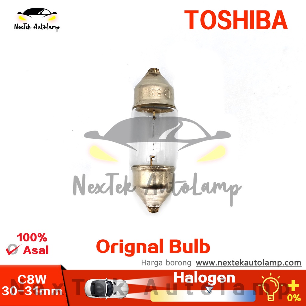 TOSHIBA C8W 12V 8W Standard Interior Light Original Signal Lamps Number ...