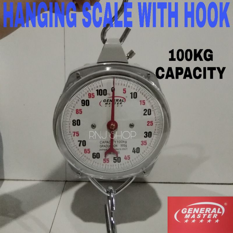50KG / 100KG HANGING SCALE WiITH HOOK TIMBANGAN GENERAL MASTER | Shopee ...