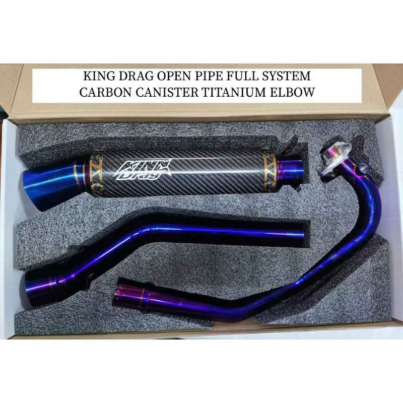 king drag open pipe carbon x titanium for raider150 fi/sniper150 ...