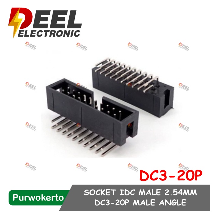 Idc MALE SOCKET DC3-20P RIGHT ANGLE SOCKET 2X10PIN SIKU BOX HEADER ...