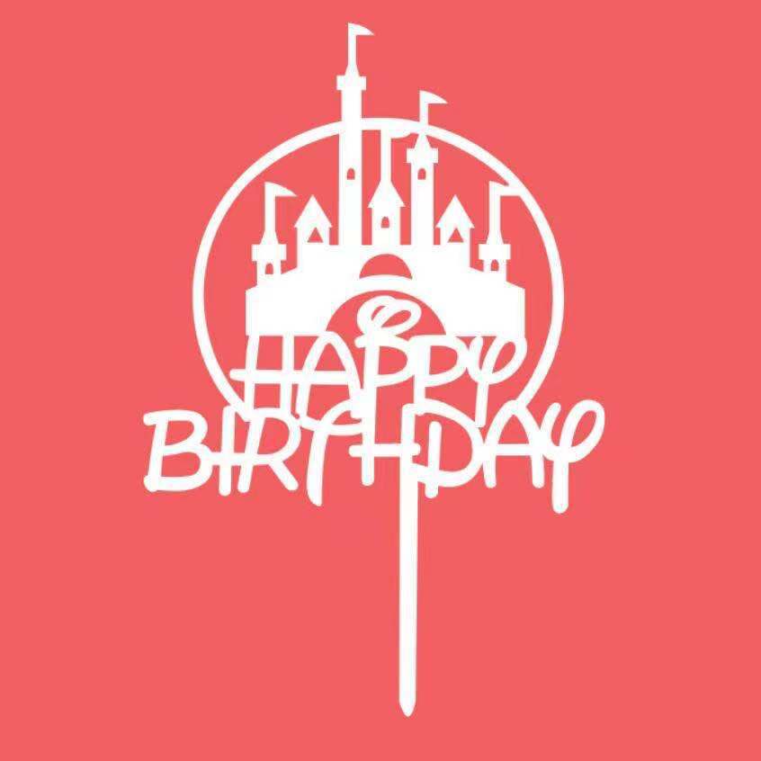 10pcs Lot Happy Birthday Cake Topper Rose Gold Heart Birthday Acrylic
