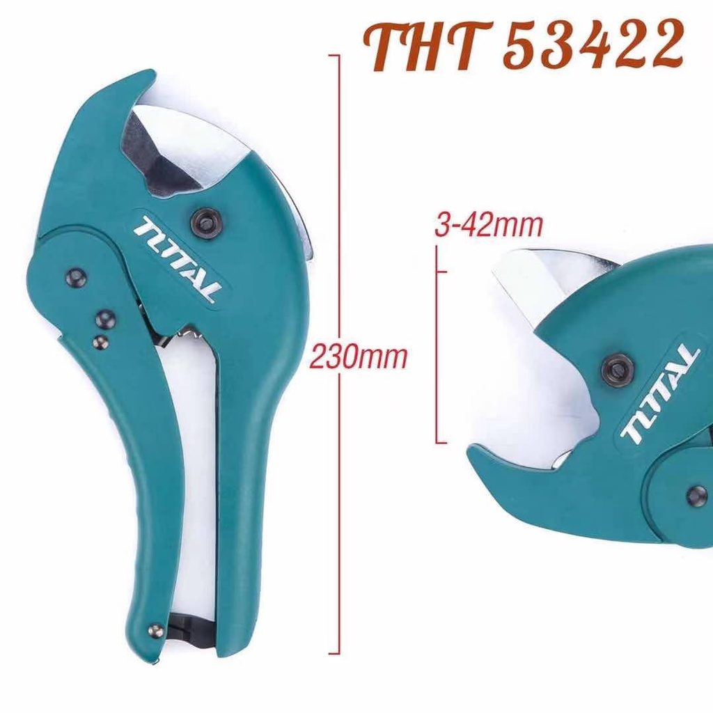 TOTAL Tools PVC PIPE CUTTER 3mm - 42mm Ratchet Scissor PVC Plastic Tube ...