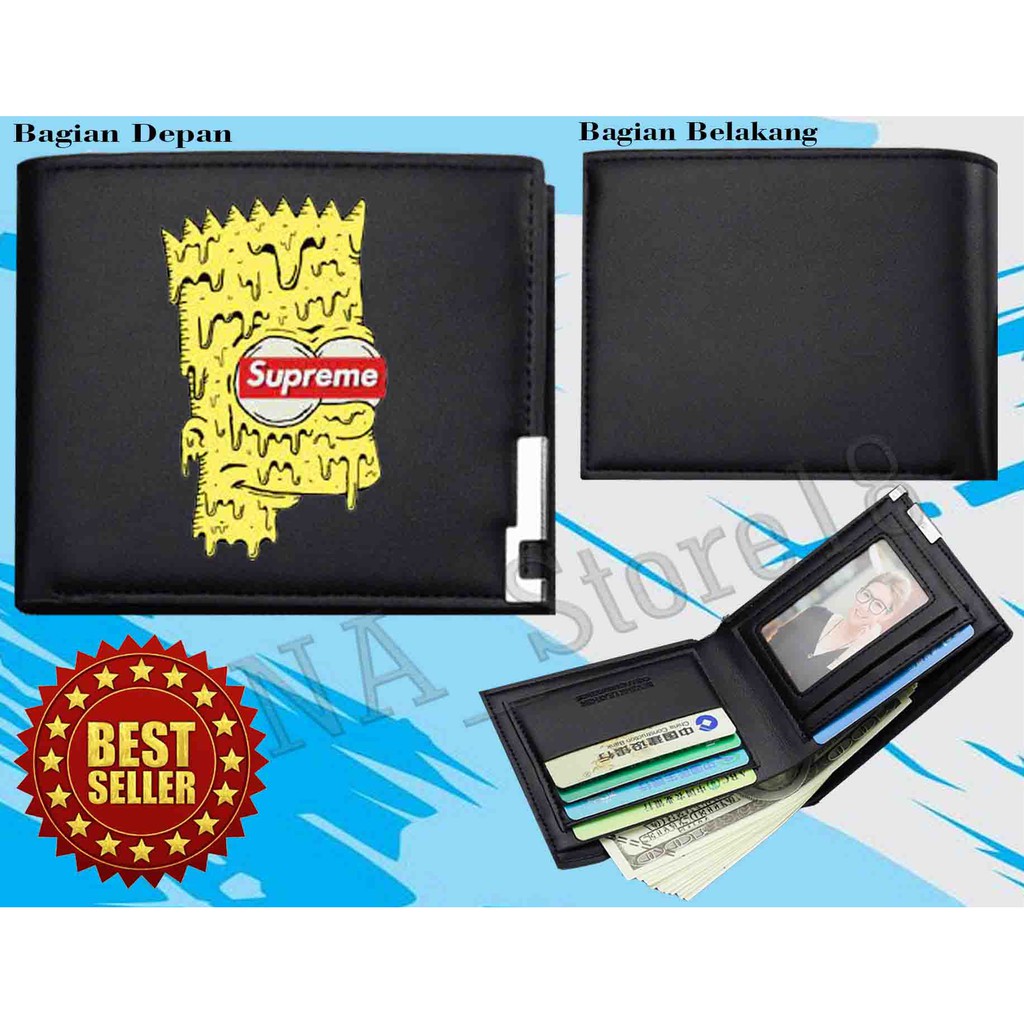 Simpsons SUPREME Men's Wallet Folding Leather Wallet Men Fashion Letter ...