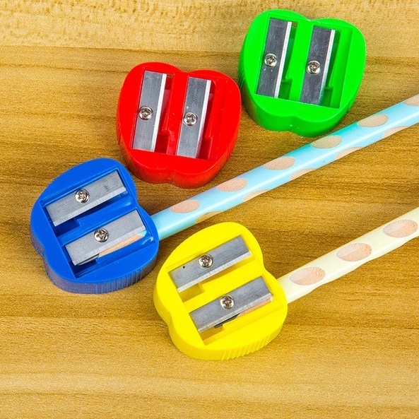1PCS/2PCS 828 double hole plastic apple pencil sharpener | Shopee ...