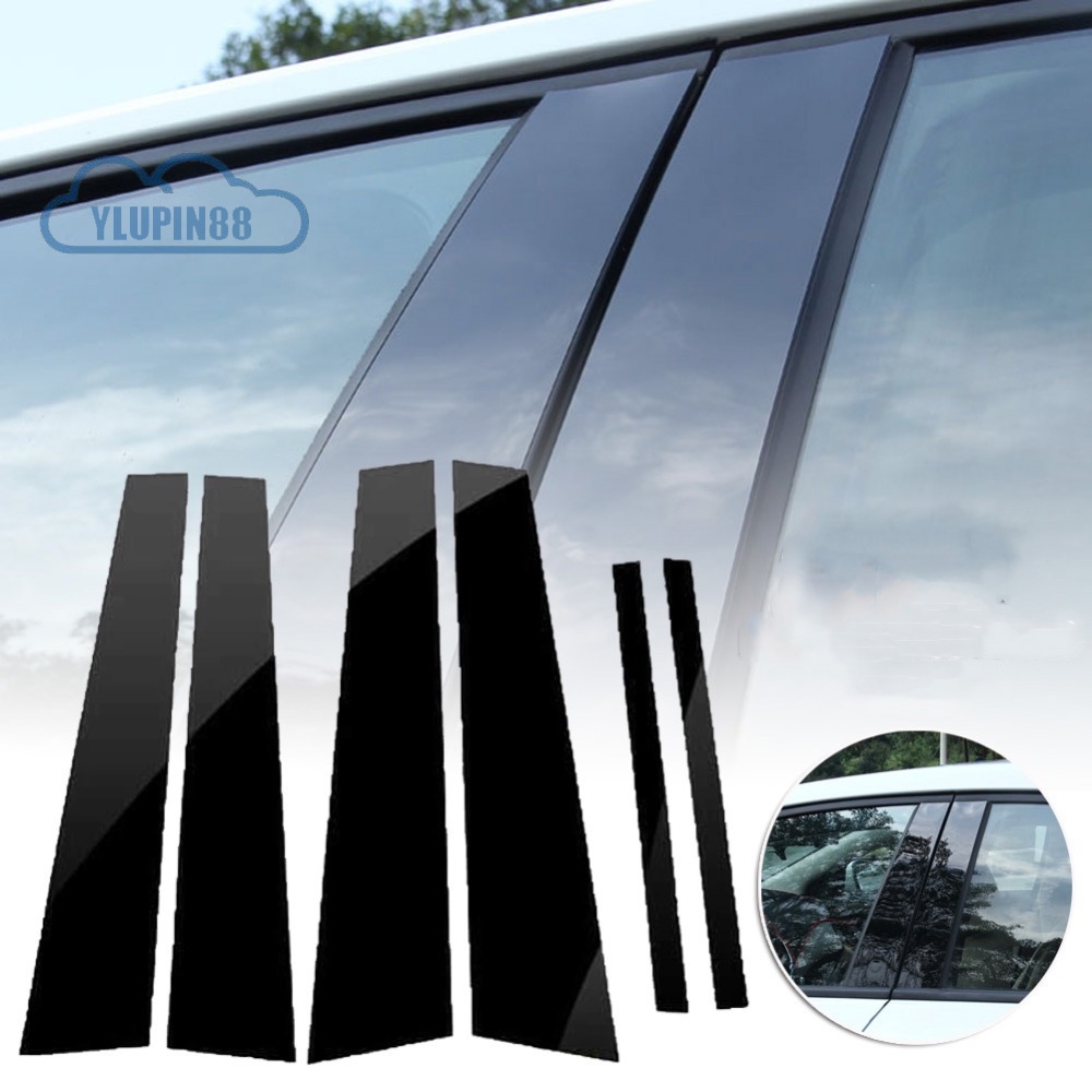 Car Window BC Pillar Post Trim Covers Glossy Black PC Panel Stickers ...