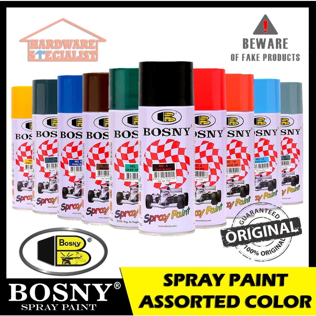 Bosny Spray Paint Solid Colors 400cc (300g) | Assorted Colors (Sold per Piece) | Shopee Philippines