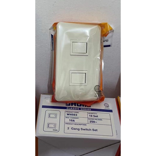 SHUTA CLASSIC 2 GANG SWITCH SET (WH503) | Shopee Philippines