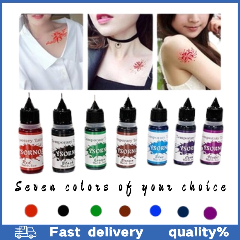 7 Colors Tattoo Template Stickers Temporary Tattoo Cream Waterproof ...