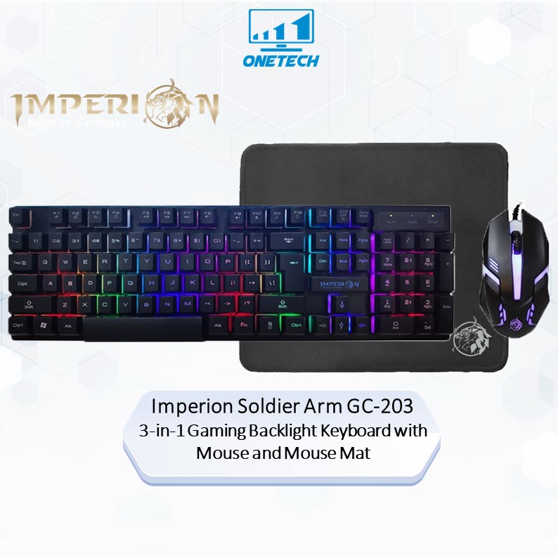 Imperion SOLDIER ARM GC-203 3-in-1Combo Gaming Backlight Keyboard With ...
