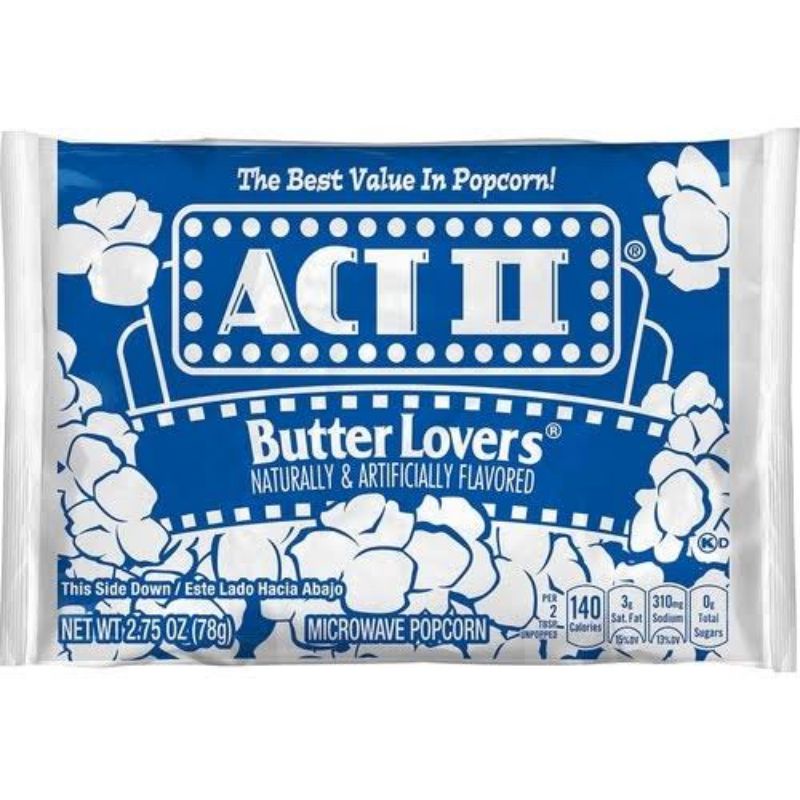 ACT II Butter Lovers Microwave Popcorn - 78g | Shopee Philippines