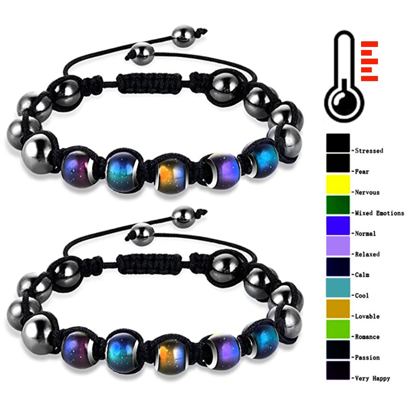 Change Mood Bracelets Temperature Control Beads Braided Bracelets ...