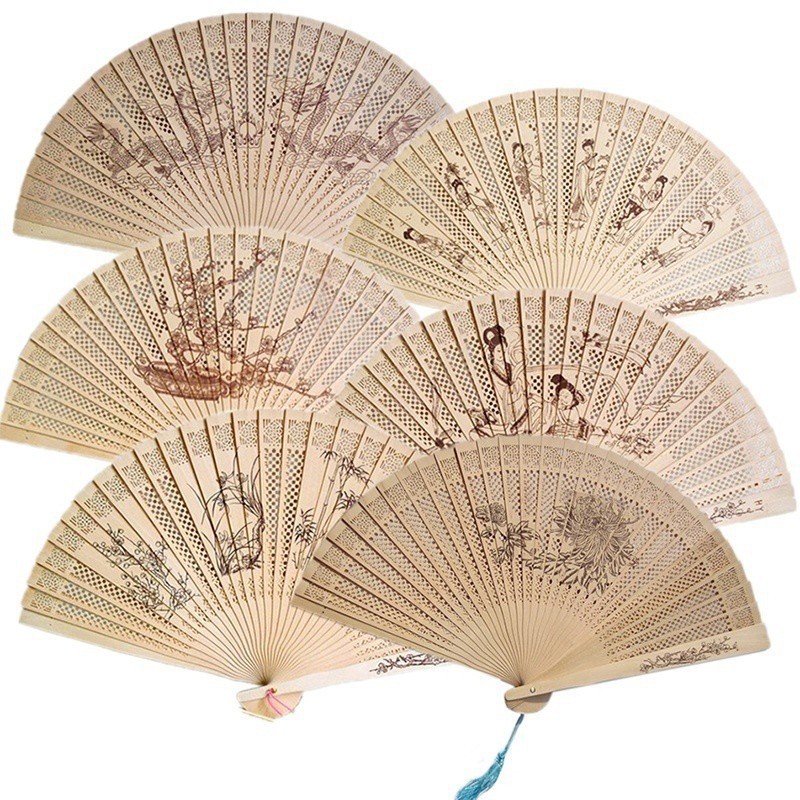1PCS Classic texture fan wooden fan classical fan | Shopee Philippines