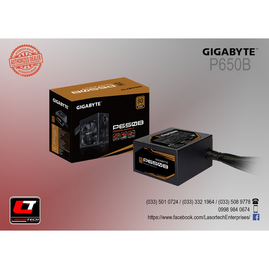Gigabyte P650B 650w Power Supply |80 Plus Bronze |Silent Fan |Single ...