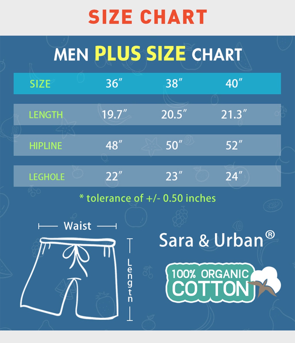 URBAN PIPE Plus Size Shorts For Men Plain Knee-Length Short 100% Cotton ...