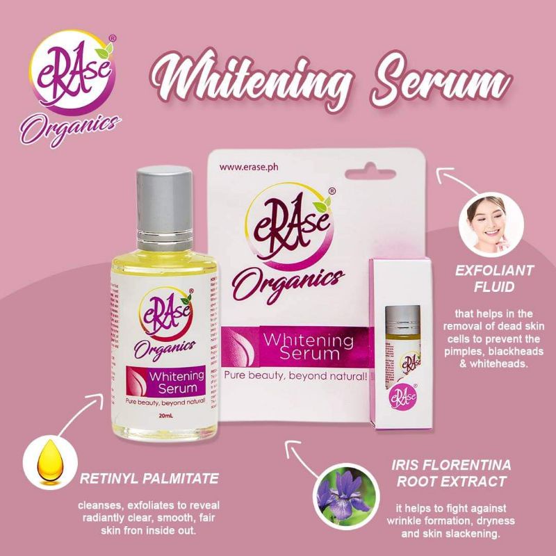 Erase Organics Whitening Serum (7-20ml) | Shopee Philippines