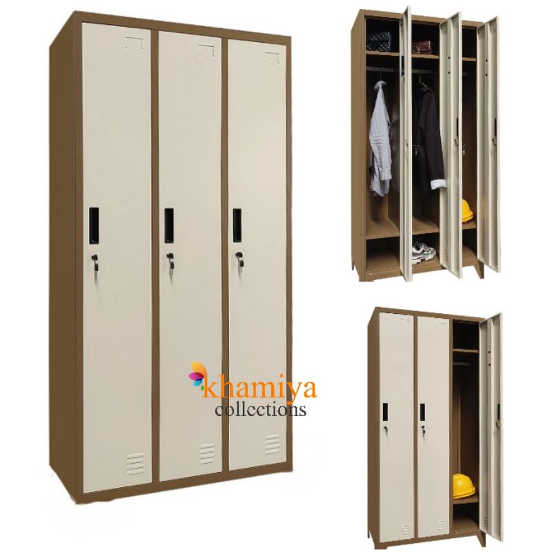 3 Door Locker Cabinet GRAY COLOR, Steel Locker, Employee Locker ...