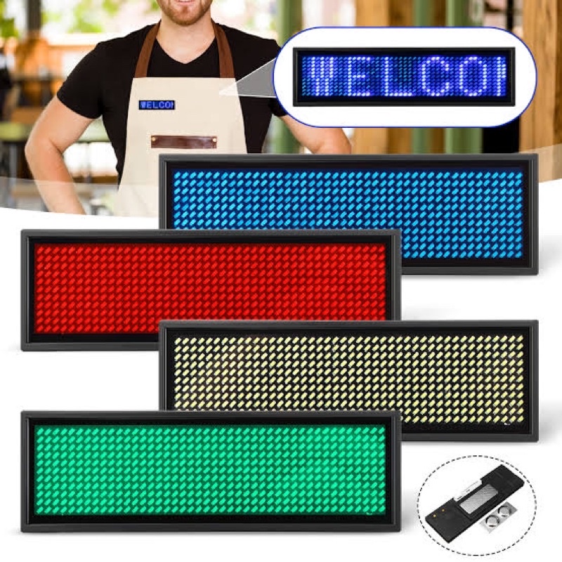 Mini Led Badge Rechargeable LED Card Screen for Bar Hotel Party ...