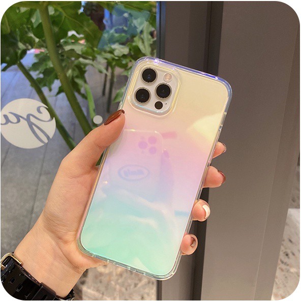 Laser Gradient Effect Cover for iPhone Case Rainbow Color Hard Plastic ...