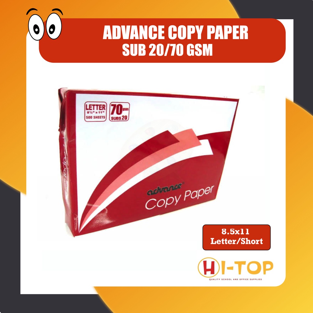 Advance Copy Paper l 500 Sheets l Short/Letter, Long/Legal, A4 l ...