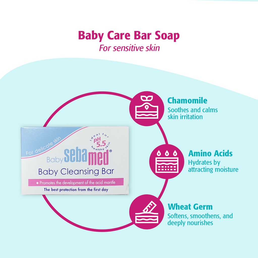 Sebamed Baby Cleansing Bar 100g for Dry, Sensitive Skin | Shopee Philippines