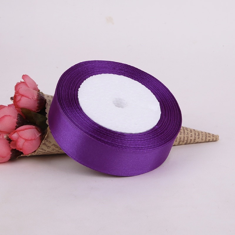 25Yards Plain Gift Wrapping Bouquet Ribbon Satin Ribbon | Shopee ...