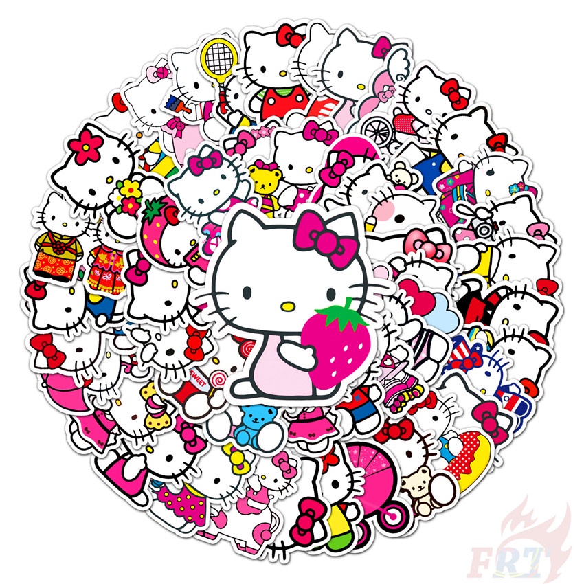 50Pcs/Set Hello Kitty Series 01 Stickers DIY Fashion Waterproof Doodle ...