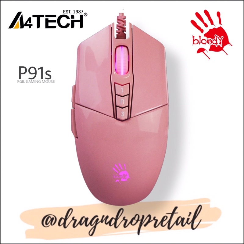 A4TECH BLOODY P91s RGB Gaming Mouse - Pink | Shopee Philippines