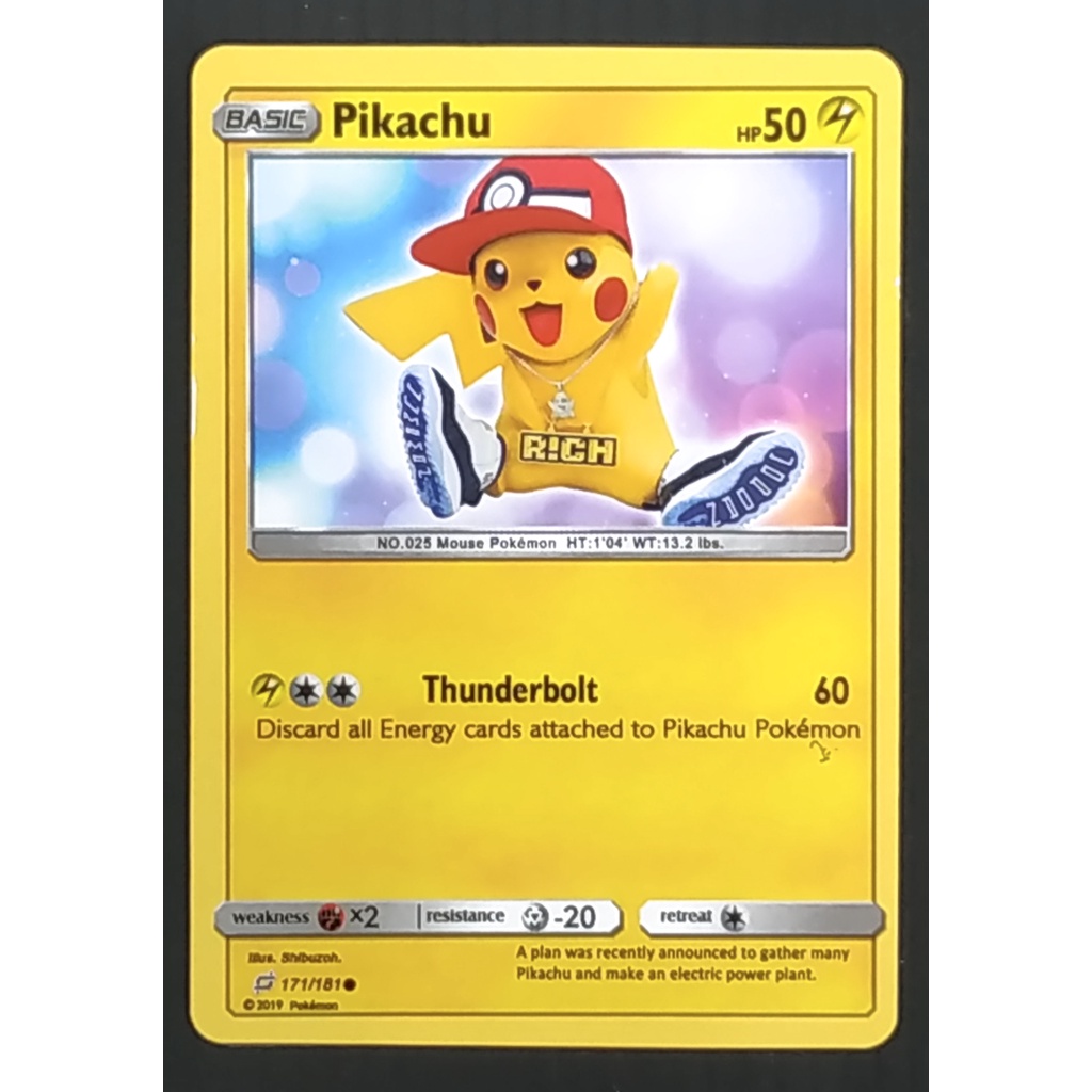 Pikachu Basic 171/181 Pokemon Card Gold Flash Light (Matte) English ...