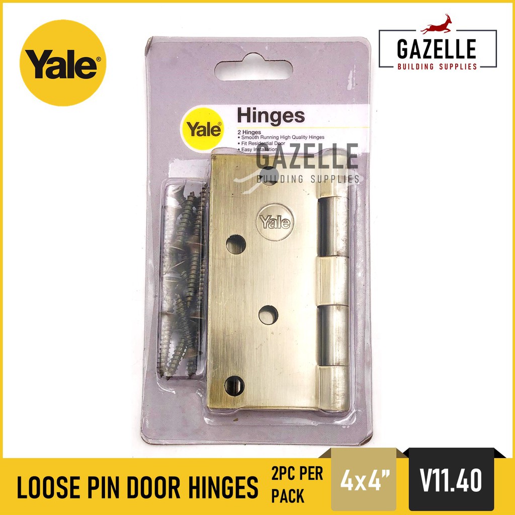 Yale Door Loose Pin Hinges Heavy Duty Door Hinges Antique Brass - V11 ...
