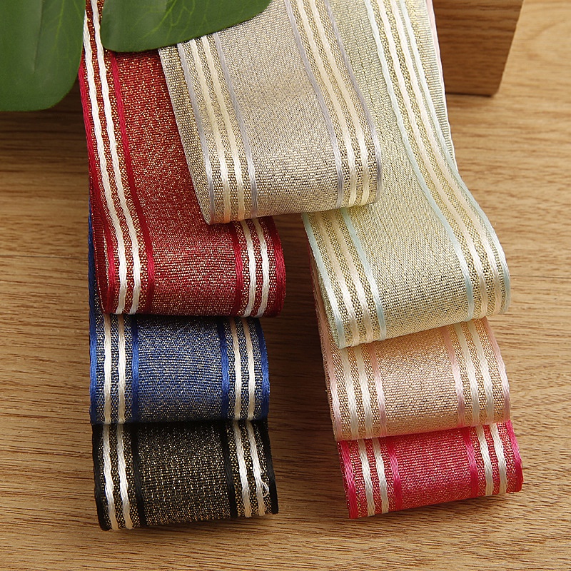 10 Yards/Roll 25mm Glitter Stripe Ribbon Children's Bow Hair Accessory ...